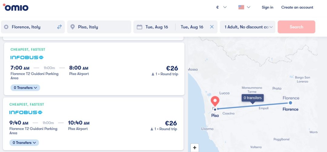 How to get from Florence to Pisa (by train, bus and tour)